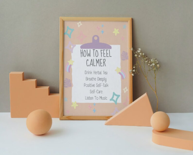 Póster imprimible en colores pastel Cómo sentirse más tranquilo para el ...