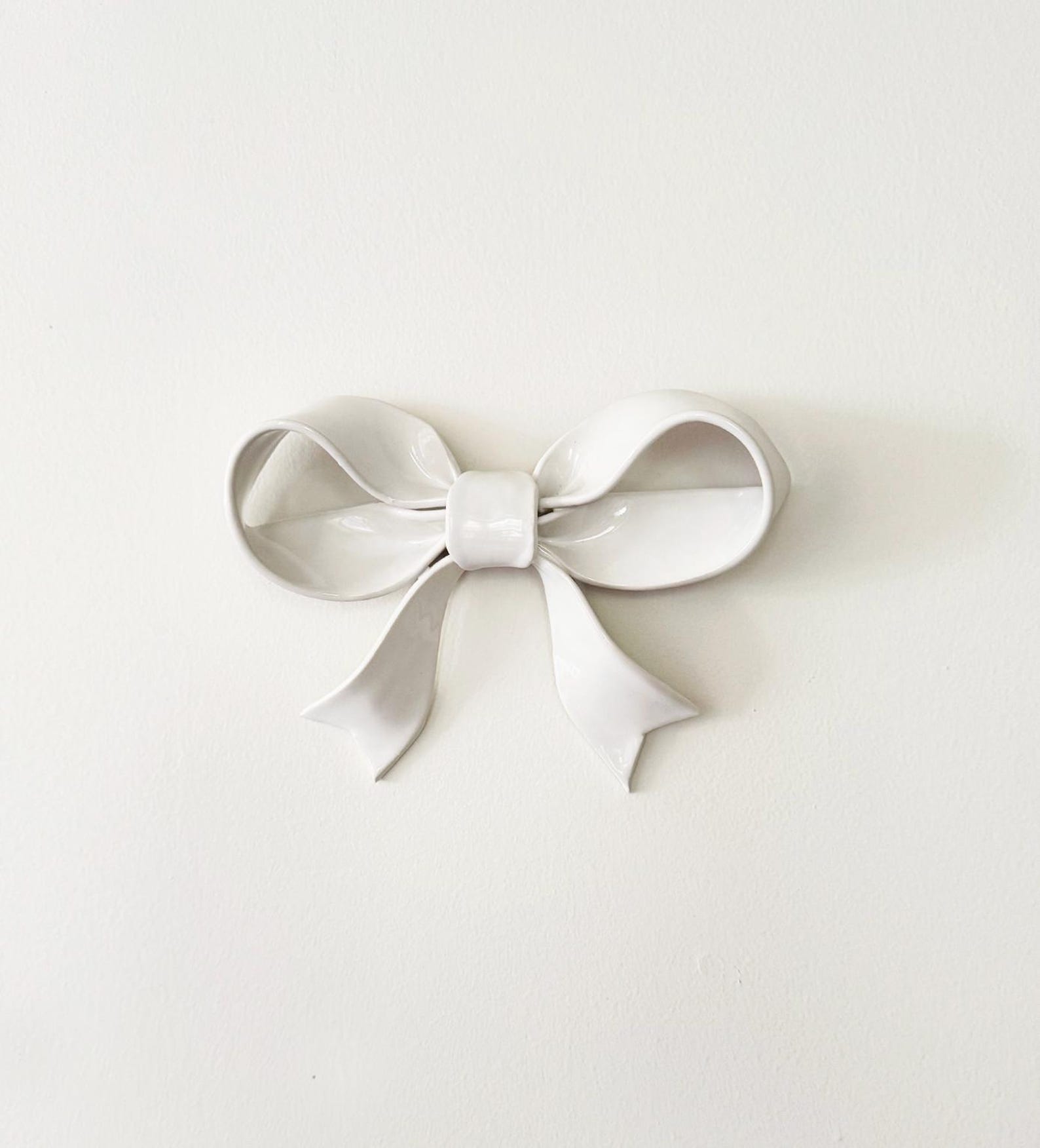 Medium Ceramic Wall Ribbon, Ceramic Bow Wall Art, Bow Nursery Decor ...