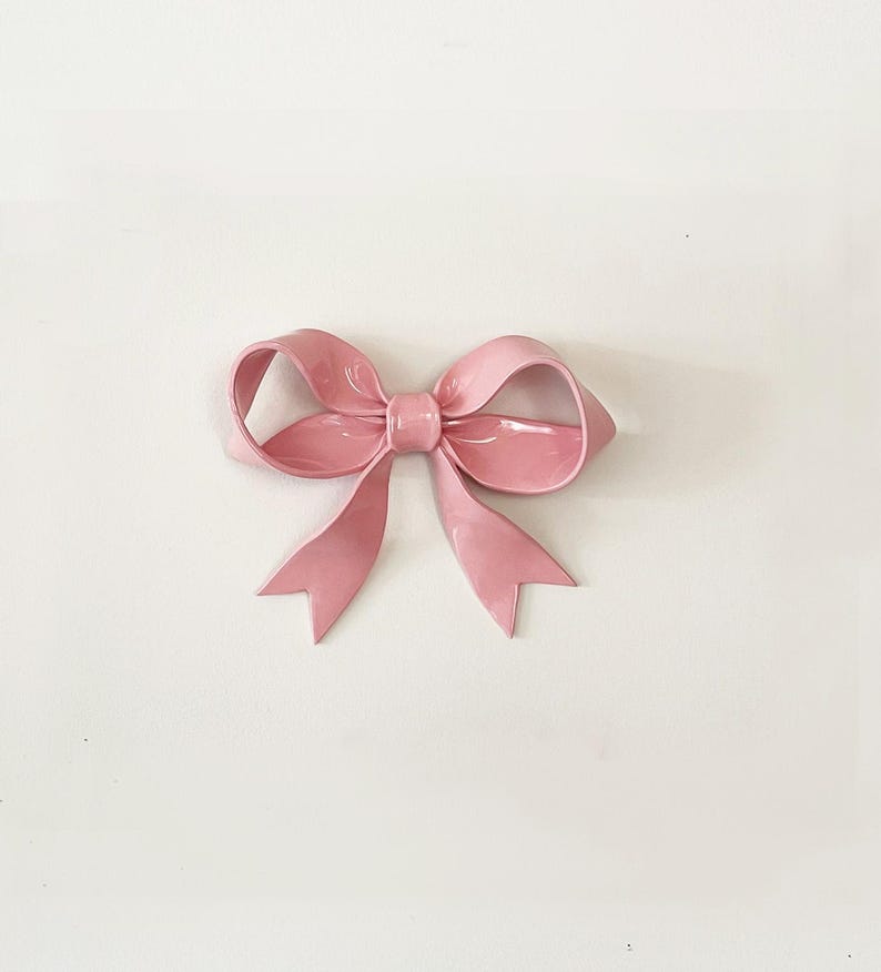 Medium Ceramic Wall Ribbon, Ceramic Bow Wall Art, Bow Nursery Decor ...