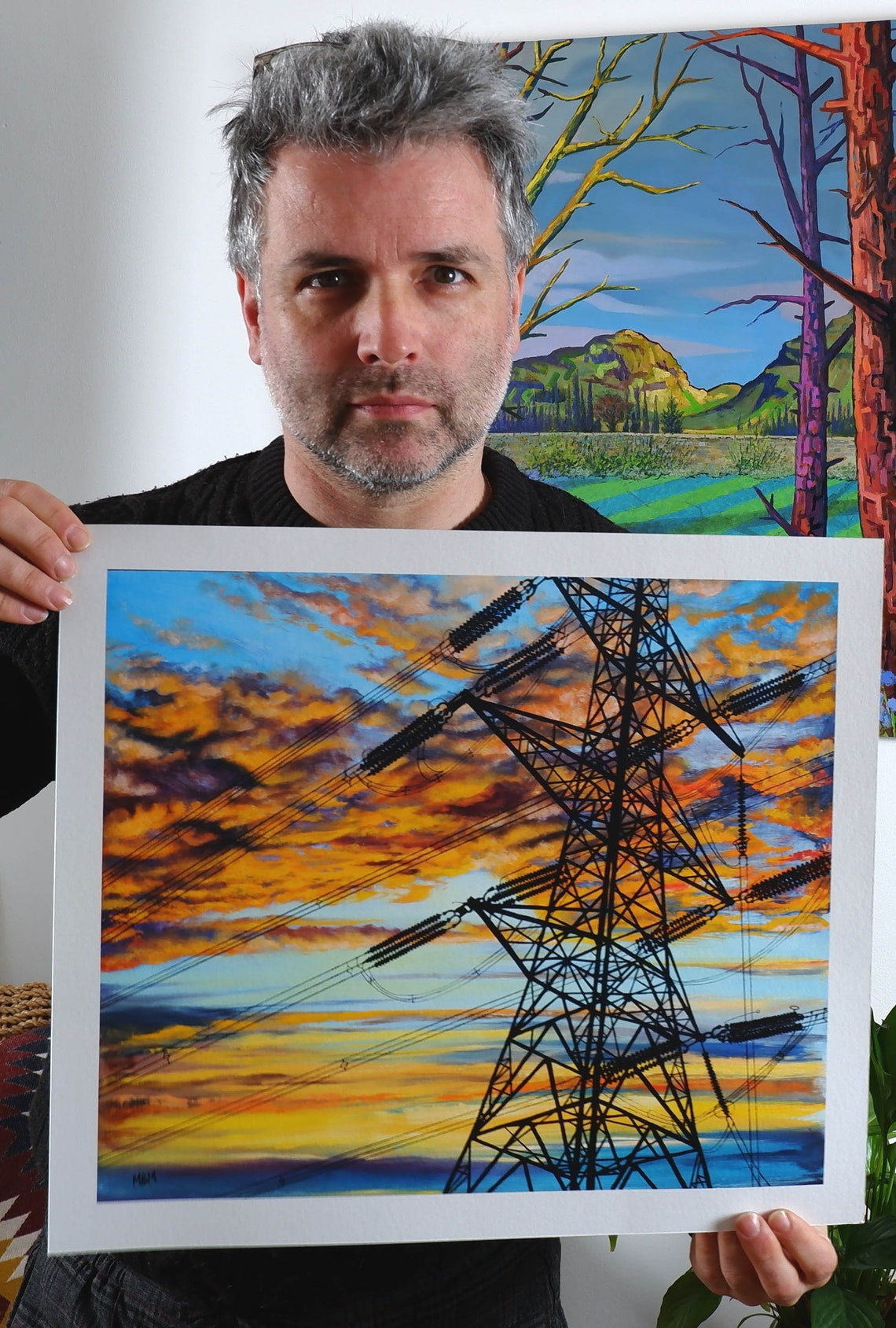Limited Edition Print of My Painting 'sunset Pylon' (small Print) - Etsy