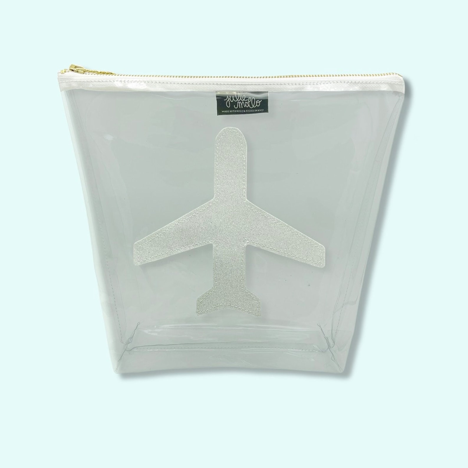 Clear Vinyl Travel Bag: Airplane Applique Toiletry Clutch - Etsy