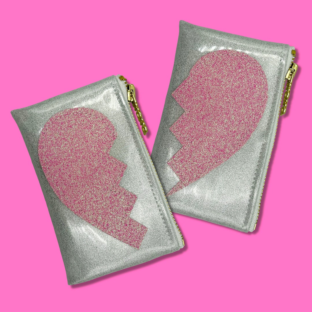 Set of 2 BFF Broken Heart Pouches 1990s Inspired Best Friend Bags Gift ...