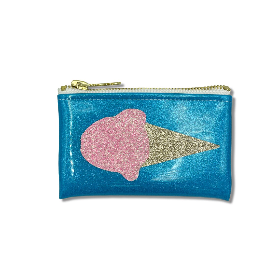 Ice Cream Cone Glitter Vinyl Clutch Blue Glitter Vinyl Ice Cream Bag ...