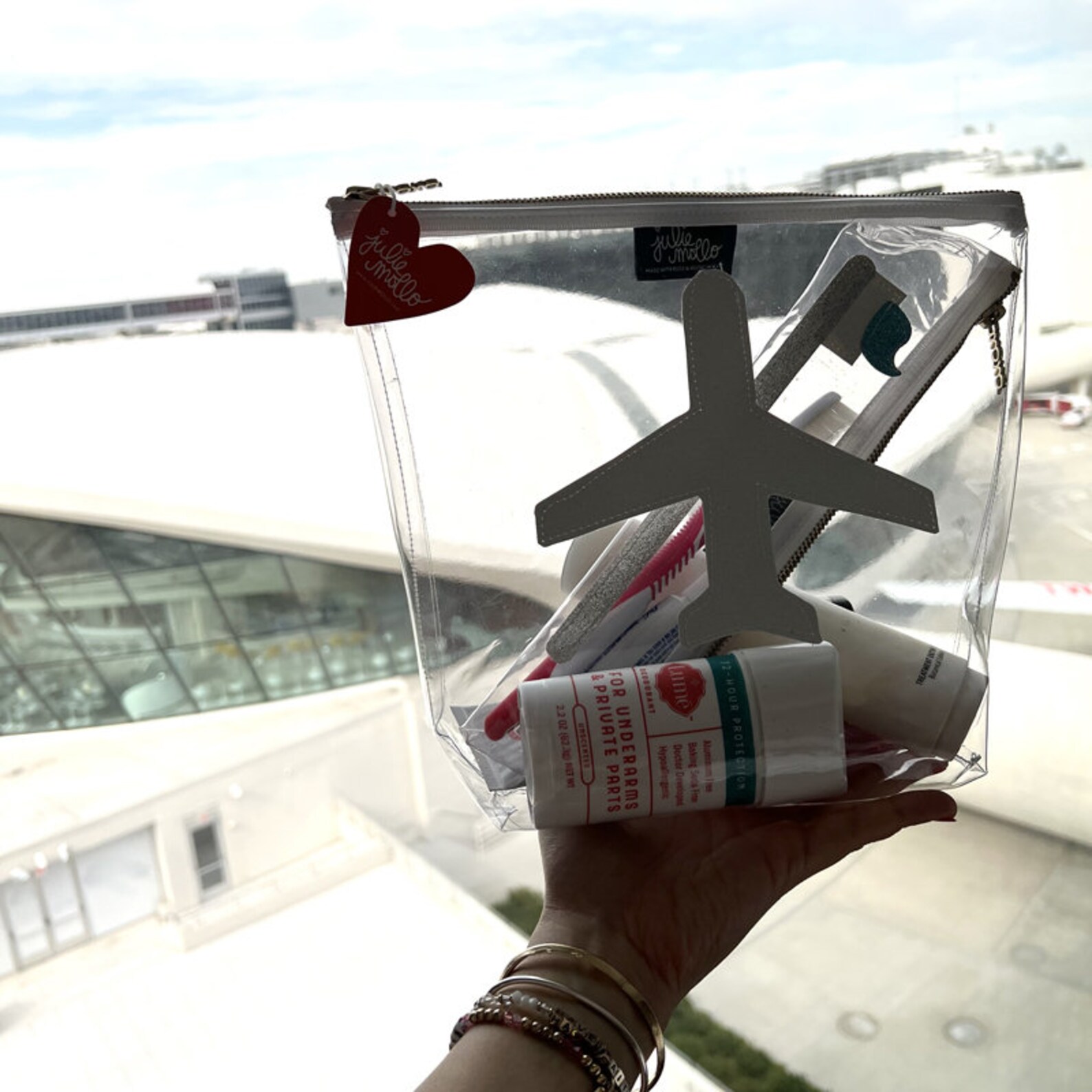 Clear Vinyl Travel Bag: Airplane Applique Toiletry Clutch - Etsy