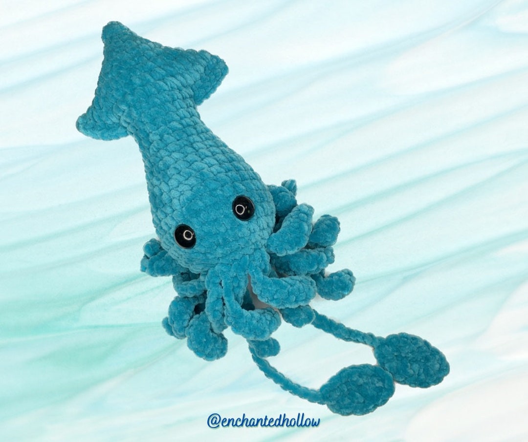 Arrow Head Squid Crochet Pattern, No Sew, Amigurumi Squid Pattern ...