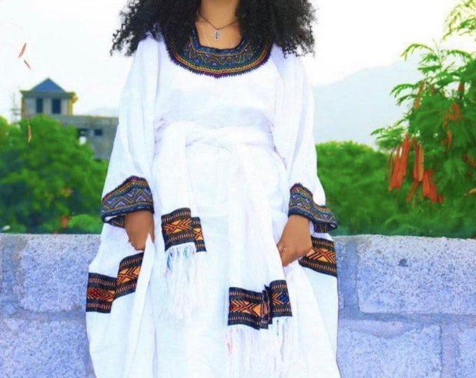 Raya Wollo Traditional Ethiopian Dress white - Etsy