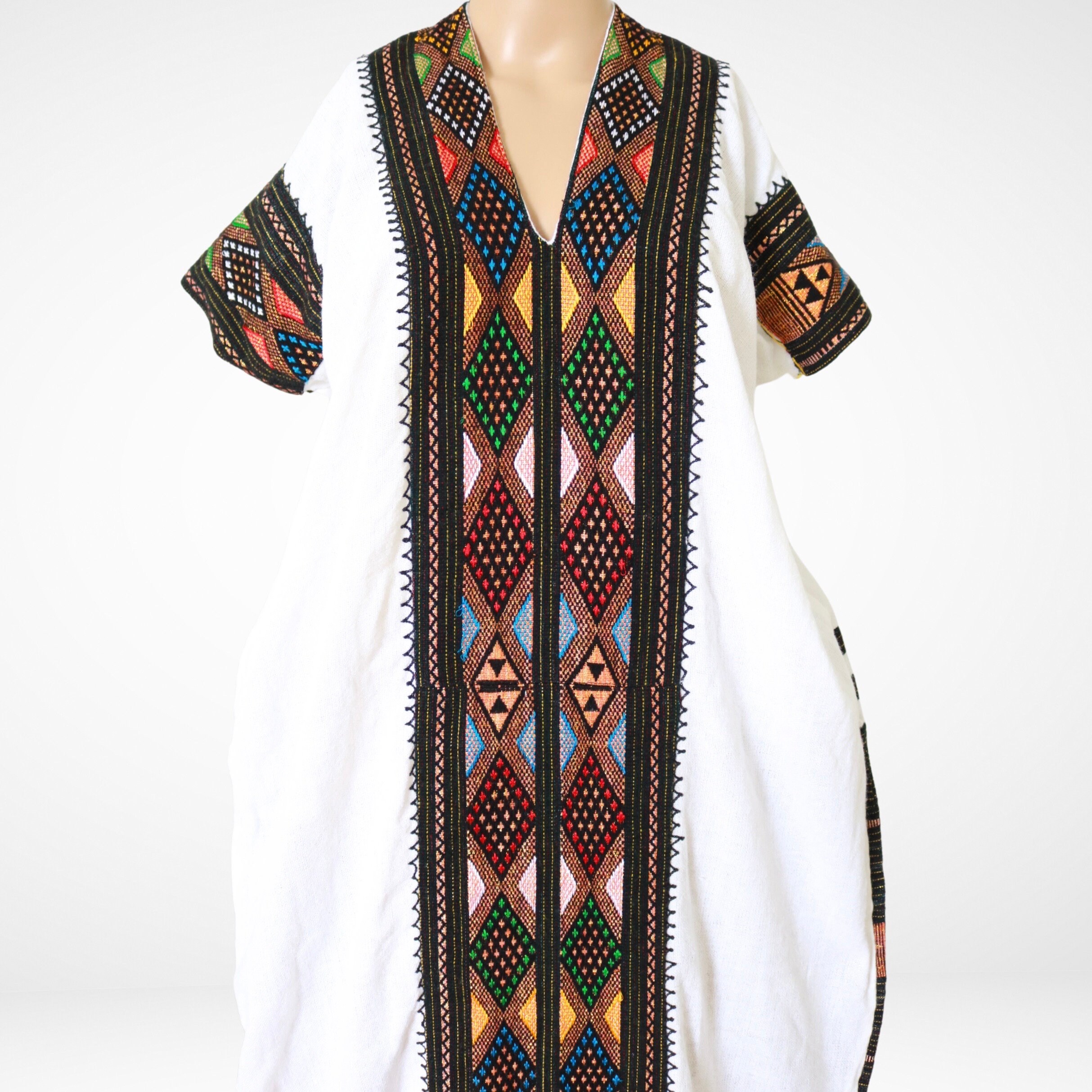 Traditional Ethiopian Raya Wollo Dress ቀሚስ white - Etsy