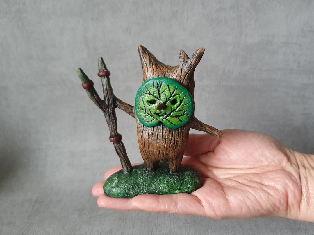 Cute Fun Korok Tree Spirit Forest Sprite Figurine Fantasy Sculpture ...