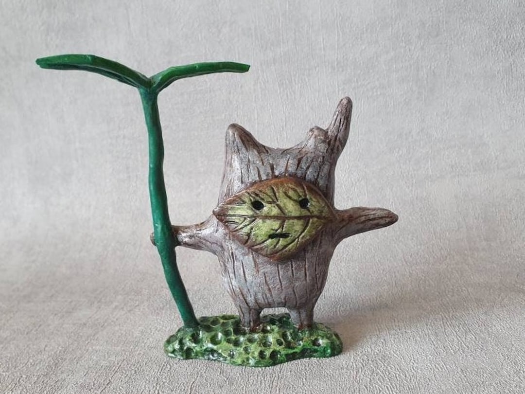 Cute Fun Korok Tree Spirit Forest Sprite Figurine Fantasy Sculpture ...