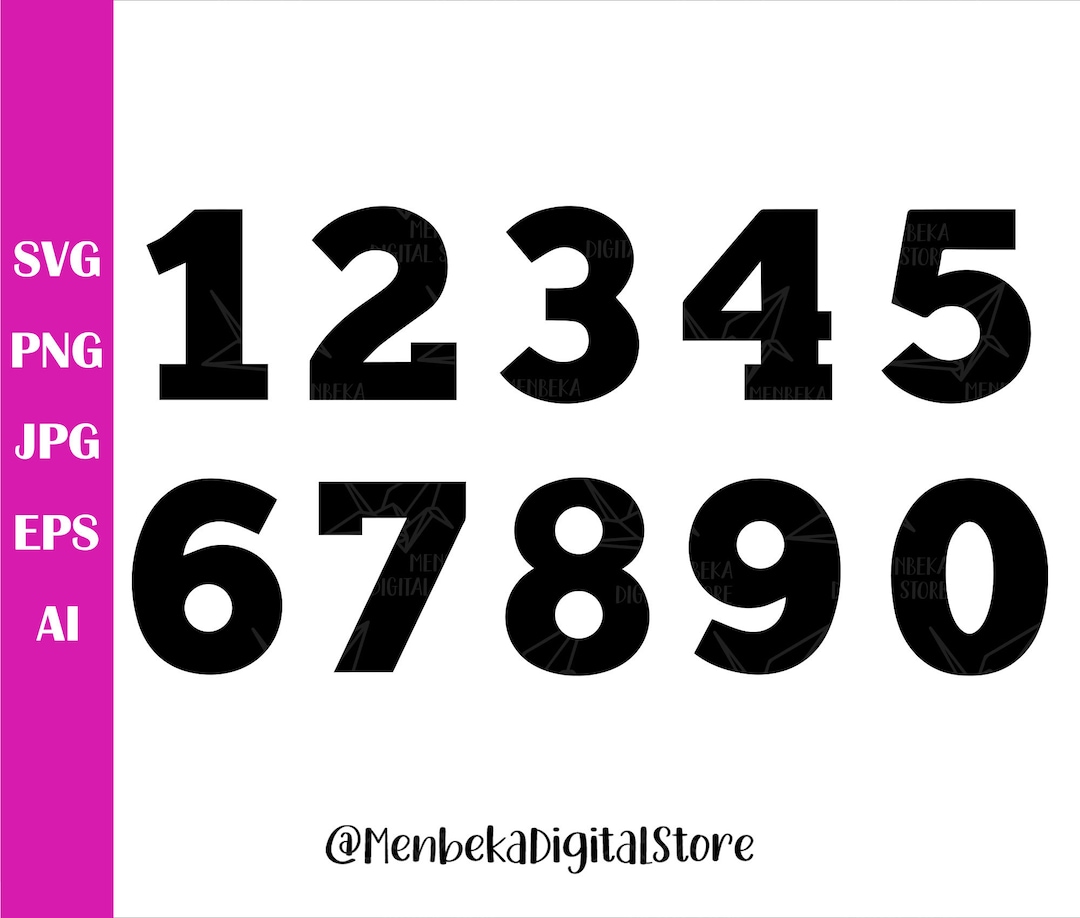 Birthday Numbers Svg, Birthday Party Numbers Png, Number Cut File for ...