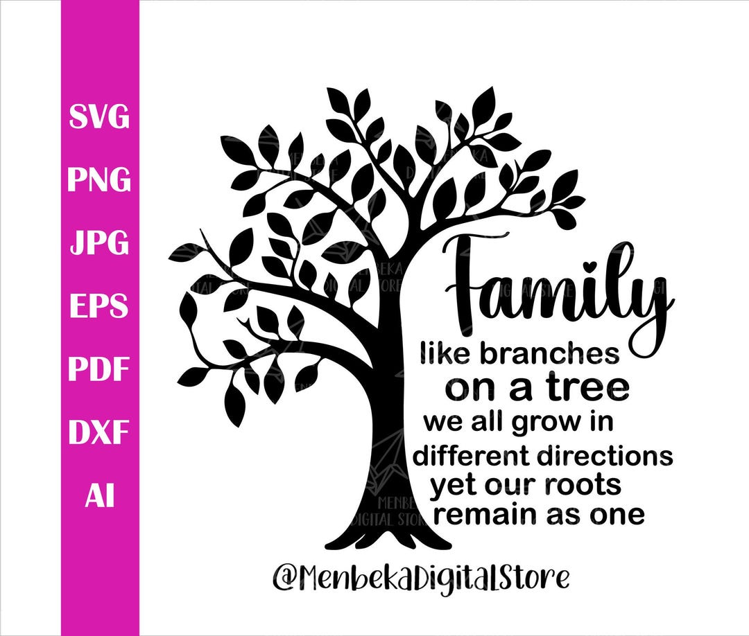 Family Tree Svg,cut File, Dxf, Cricut, Family Tree Clipart, Silhouette ...