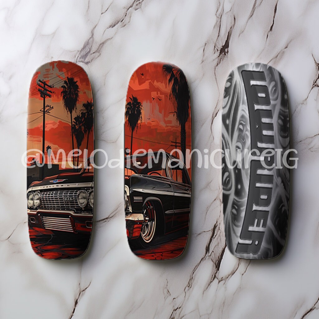 Lowrider Nail Wraps-waterslide Decals-nail Art-nail Wraps-cute Nails ...