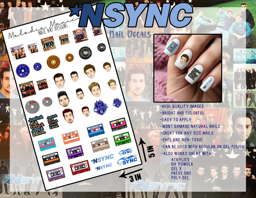 NSYNC Nail Decals-nsync Reunion Tour-boy Band Nails - Etsy