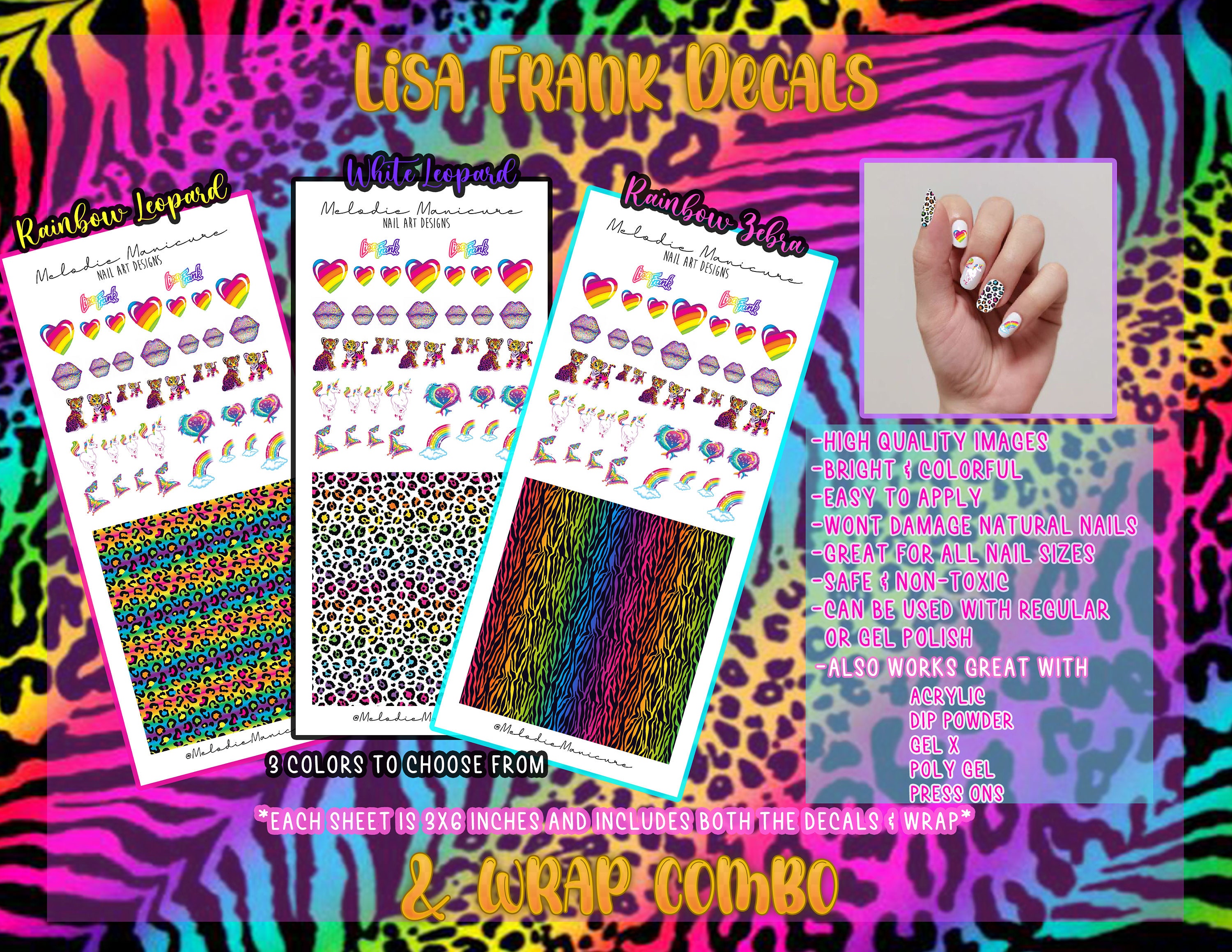 90s Lisa Nail Decals and Wraps-waterslide Decals-nail Art-nail Wraps ...