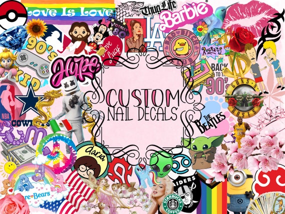 CUSTOM Nail Decals FAST Response & Shipping - Etsy