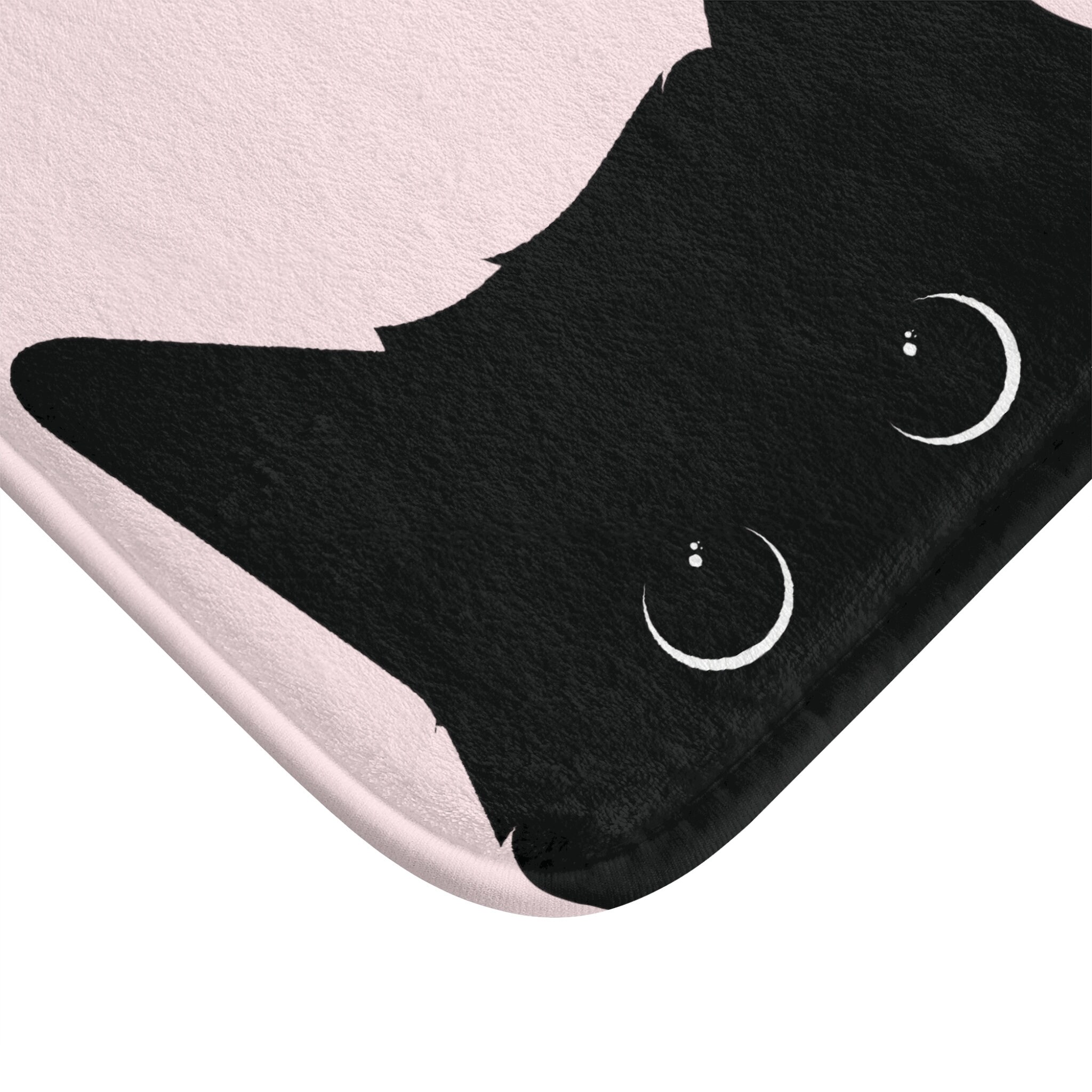 Black Cat Bath Mat, Cat Bath Mat, Cat Lovers Bath Mat, Pink Bath Mat - Etsy