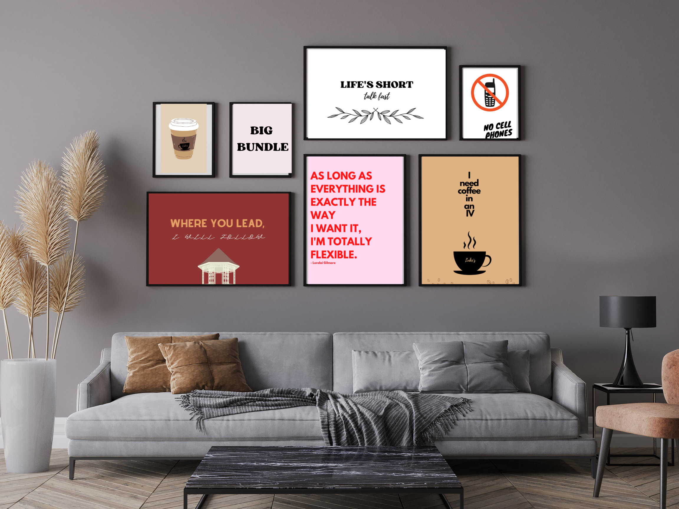 Gilmore Girls Gallery Wall Poster Wall Art Bundle, Set of Six Digital ...