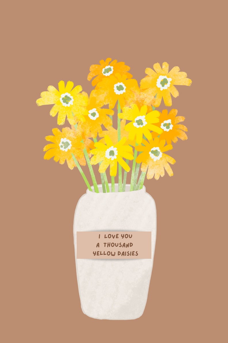 GILMORE GIRLS I Love You A Thousand Yellow Daisies Quote Wall Art ...