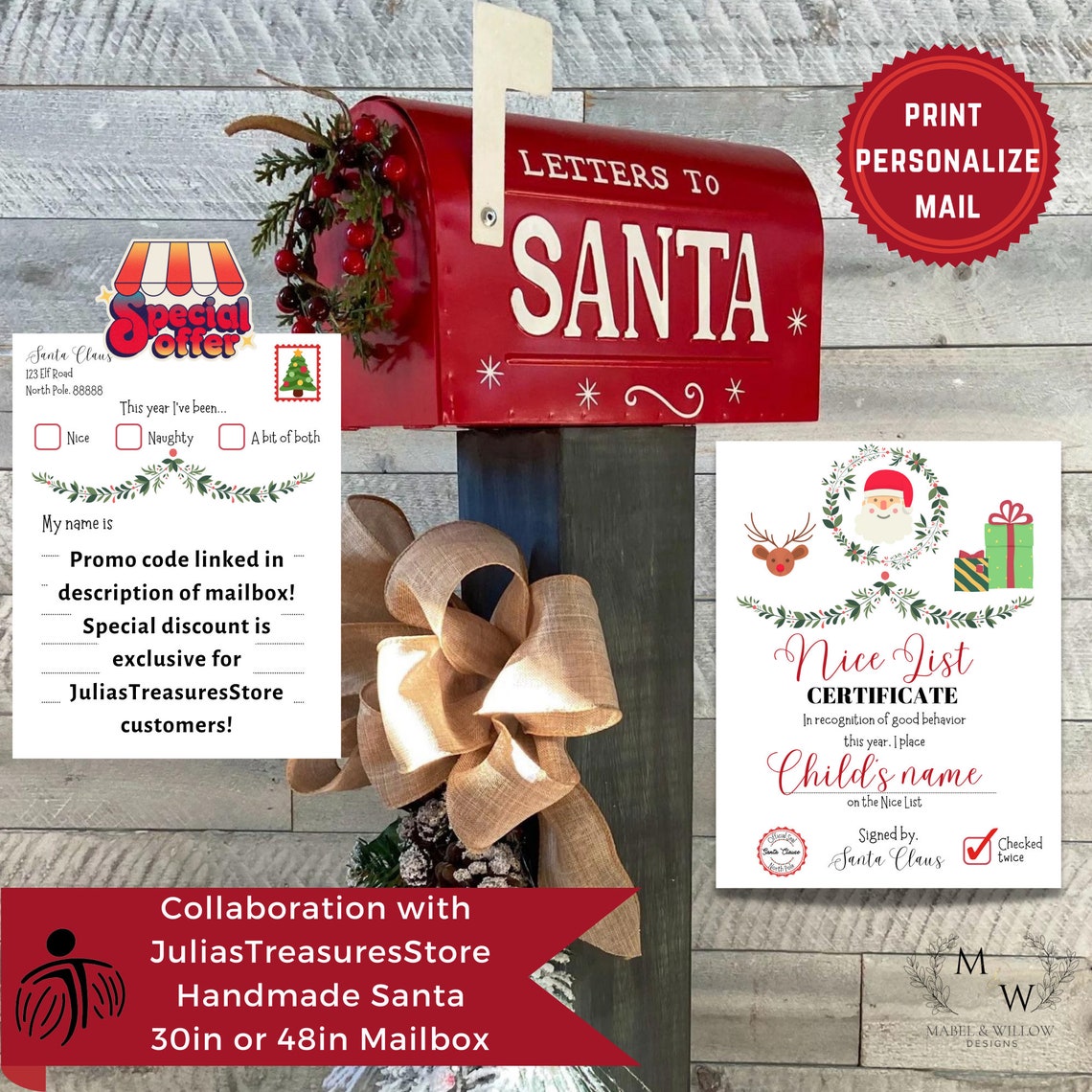 Personalized Editable Christmas Letter Bundle From Santa Nice - Etsy