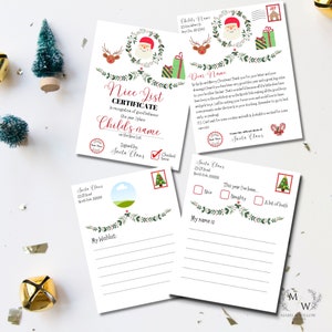 Personalized Editable Christmas Letter Bundle From Santa Nice List ...