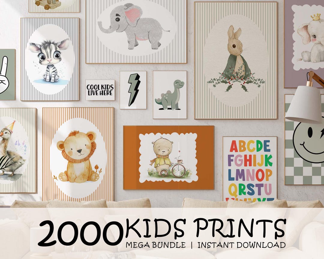 Nursery Wall Prints Bundle, Bilingual Learning Posters Motivational ...