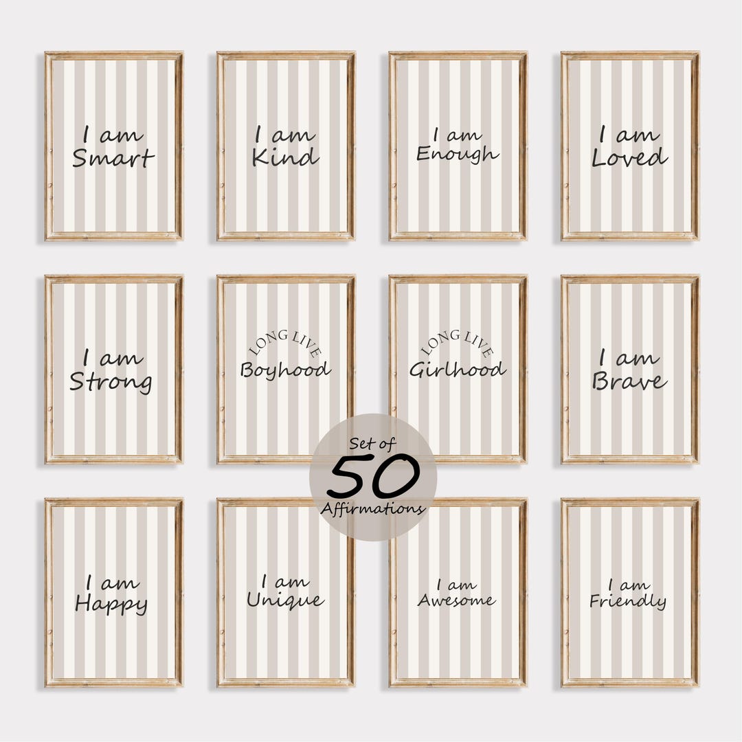 Pack of 50 Kids Affirmation Posters | Positive Quotes | Playroom ...