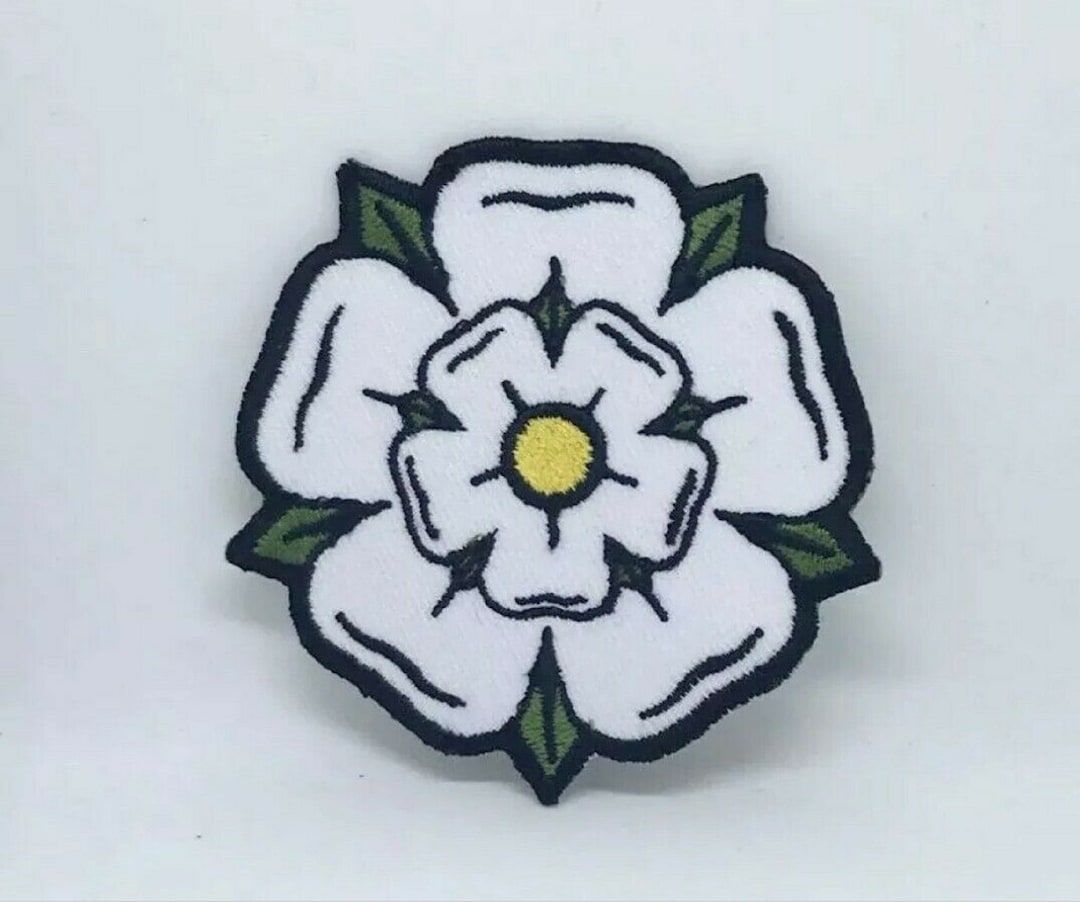 White Yorkshire Rose Iron on Sew on Embroidered Patch - Etsy