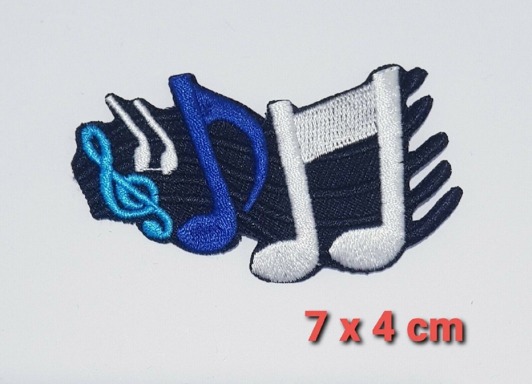 Music Note Patch Iron Sew on Embroidered Badge Musical Sheet Embroidery ...