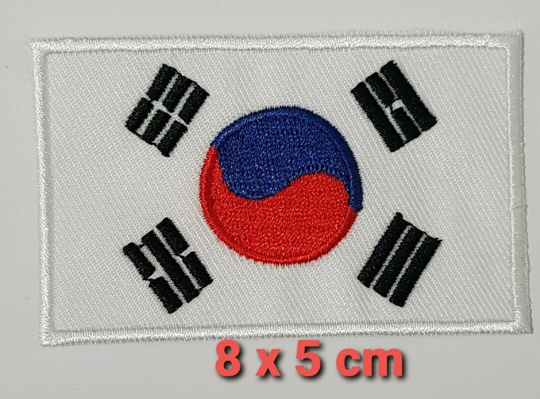 South Korea Flag Patch Korean Embroidered Badge Iron Sew on Clothes Jacket Bag - Etsy