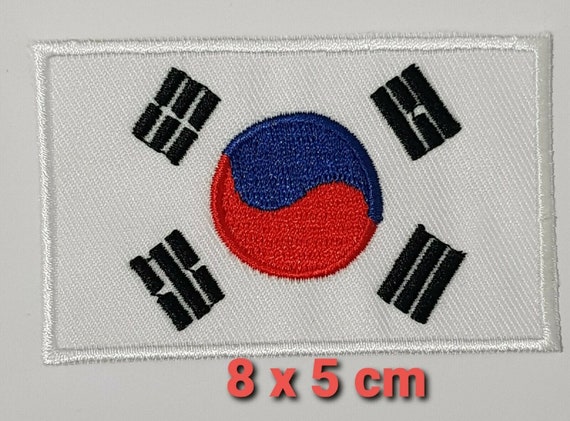 South Korea Flag Patch Korean Embroidered Badge Iron Sew on - Etsy