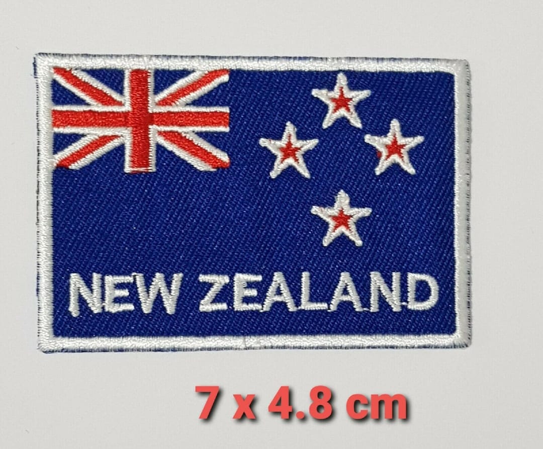 New Zealand Flag Embroidered Iron / Sew on Patch Rugby T Shirt ...