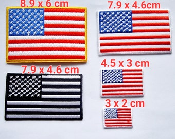 USA Flag Embroidered Iron / Sew on American Patch United States of ...