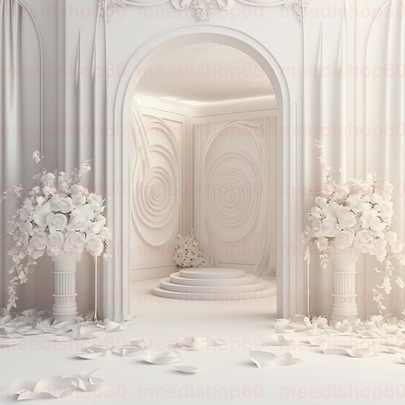 20 X Digital White Backdrops, Angel Wings Backdrop, Floral Backdrop ...