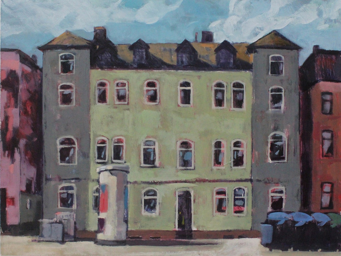 Original Oil Painting, Green Hause - Etsy