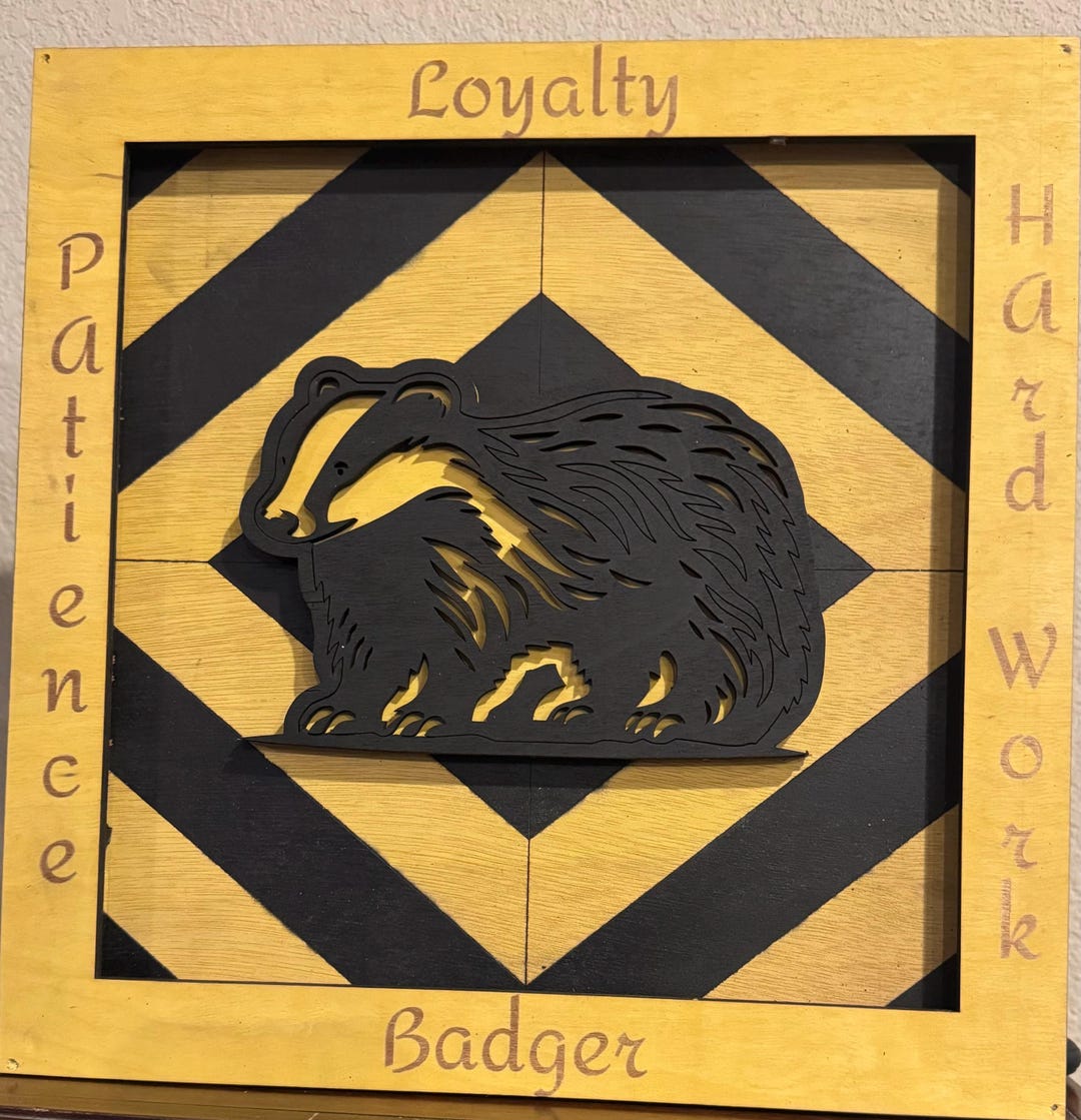 Badger-light up Sign - Etsy