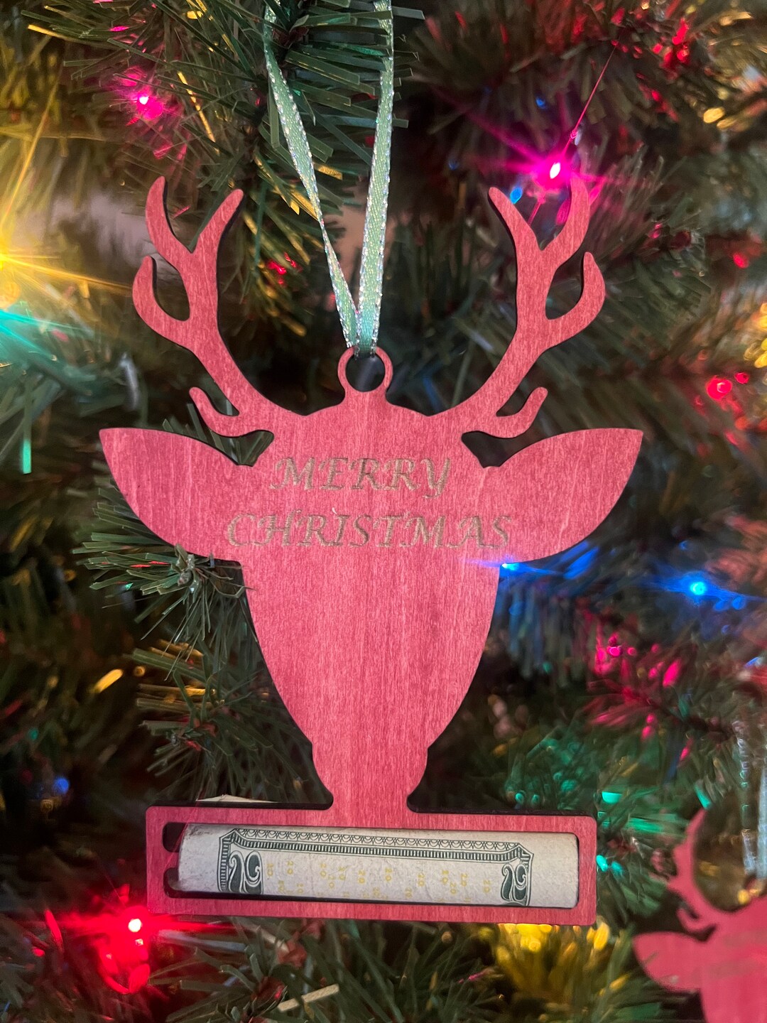 Merry Christmas Money Ornament (red) - Etsy