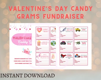Valentine's Candy Gram Fundraiser EDITABLE PTA PTO - Etsy