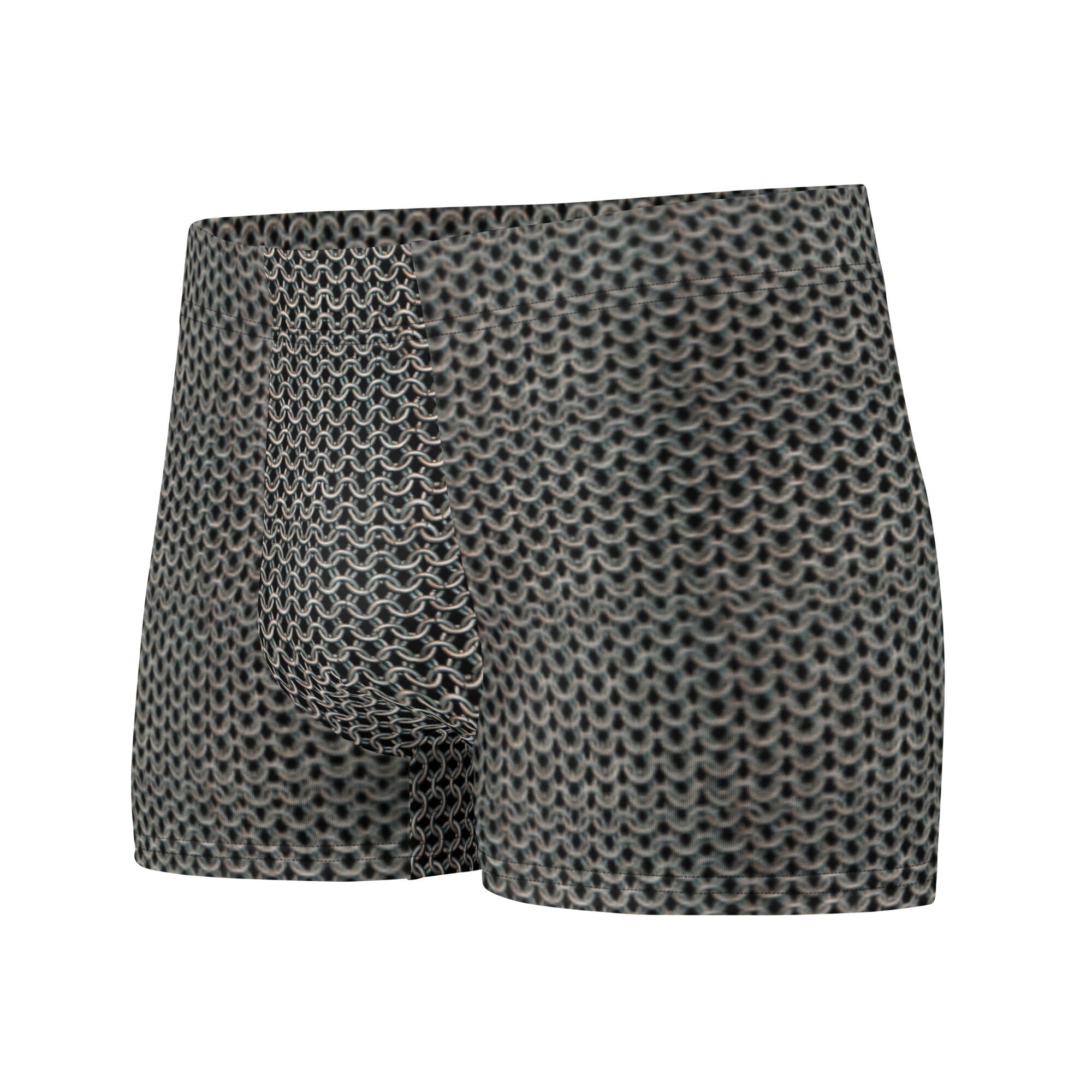 Chainmail Pattern Boxer Briefs, Chainmail Print Boxers, Chain Mail ...