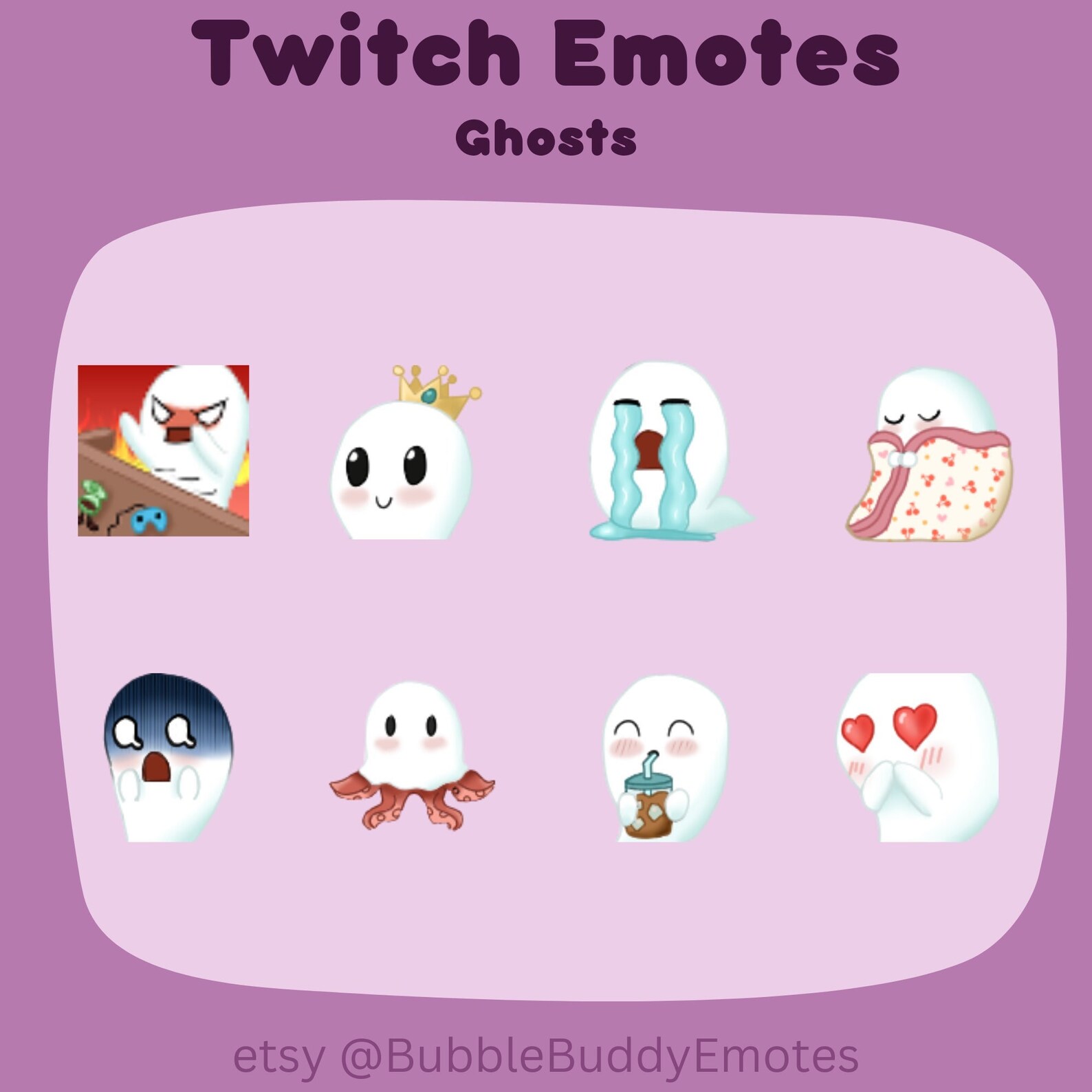 Ghost Twitch Emote/emote Pack / Twitch Emote / Spooky Emote/cute Emote ...