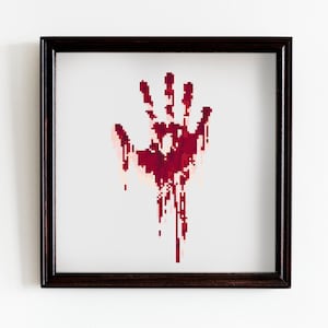 Blood Cross Stitch Pattern, Halloween Cross Stitch Chart, Horror Cross ...