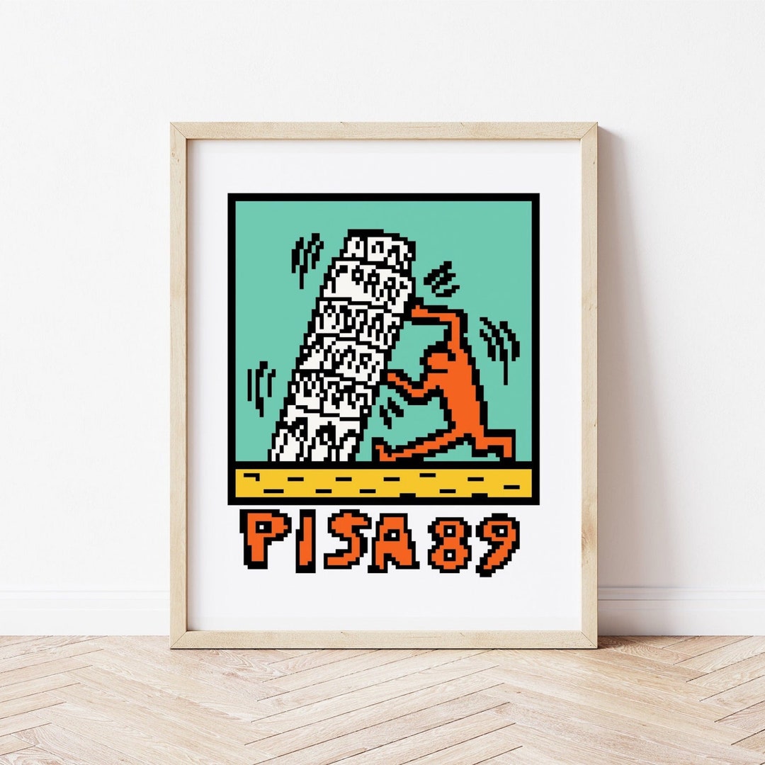 Pisa Keith Haring Cross Stitch Pattern Easy Cross Stitch - Etsy