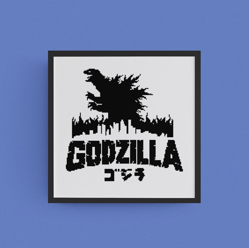 Godzilla Cross Stitch Pattern Embroidery Monster Cross - Etsy
