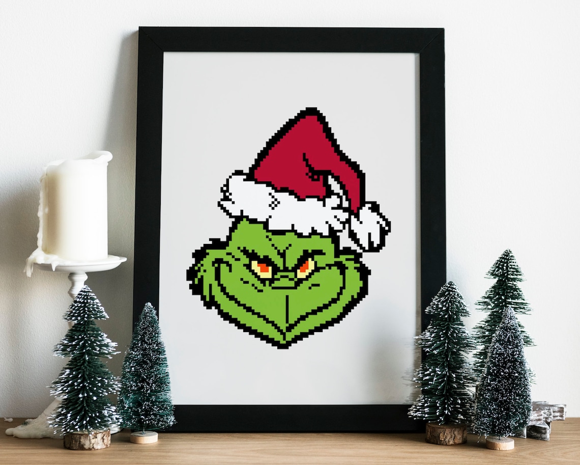 Grinch Cross Stitch Pattern Holiday Cross Stitch Chart - Etsy