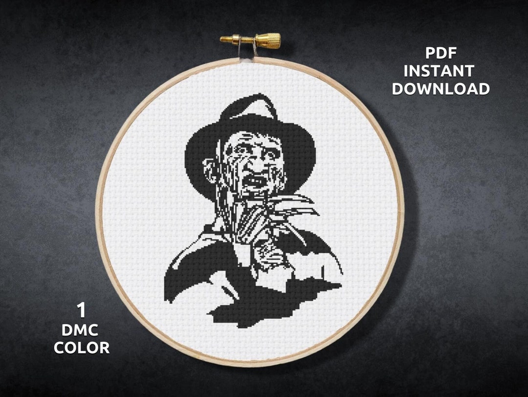 Freddy Krueger Cross Stitch Pattern, Horror Cross Stitch, Scary Cross ...