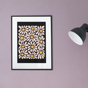 Groovy Daisies Cross Stitch Pattern, Floral 70s Modern Embroidery DIY ...