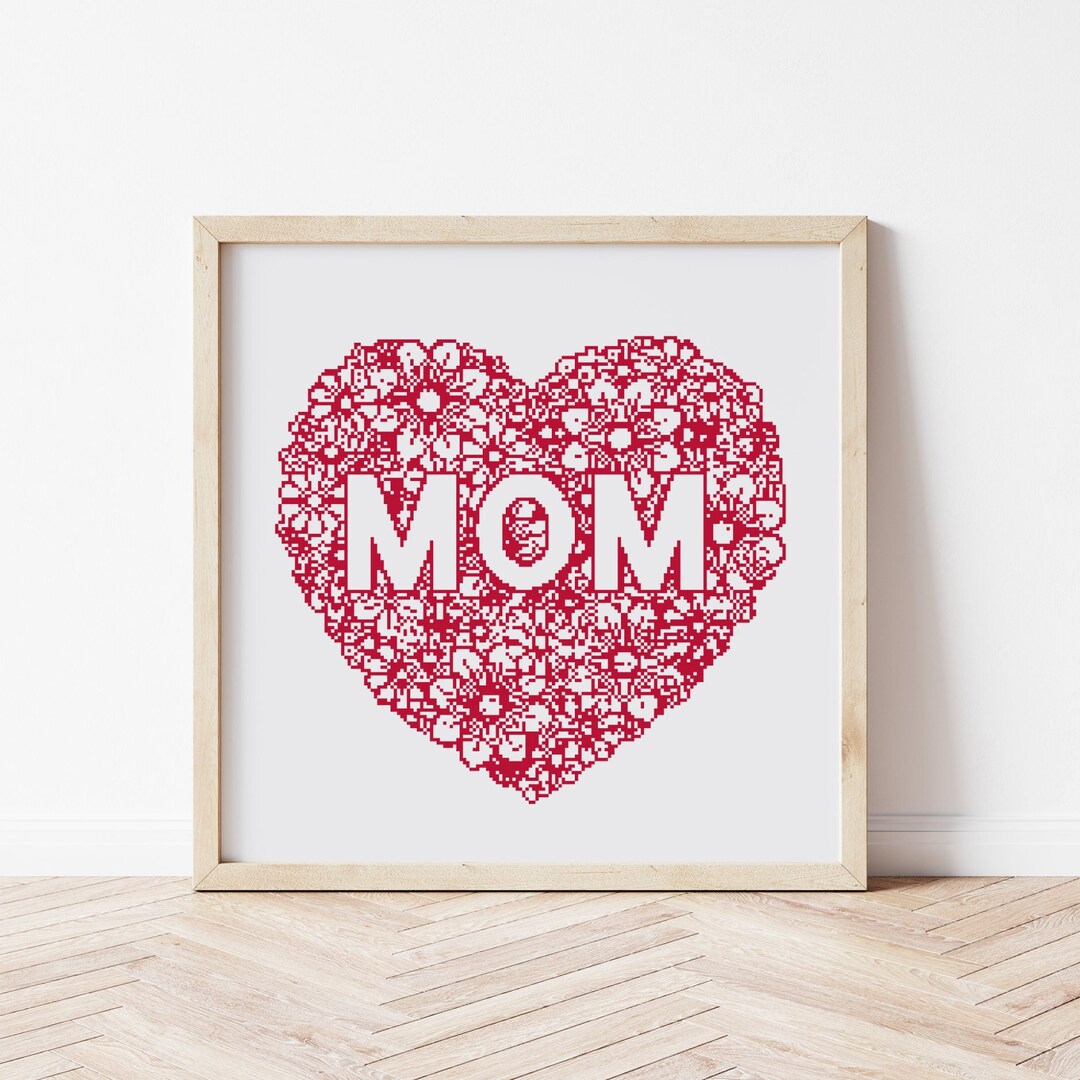 Love Mother Cross Stitch Pattern, Mother's Day Cross Stitch, Mom Cross ...