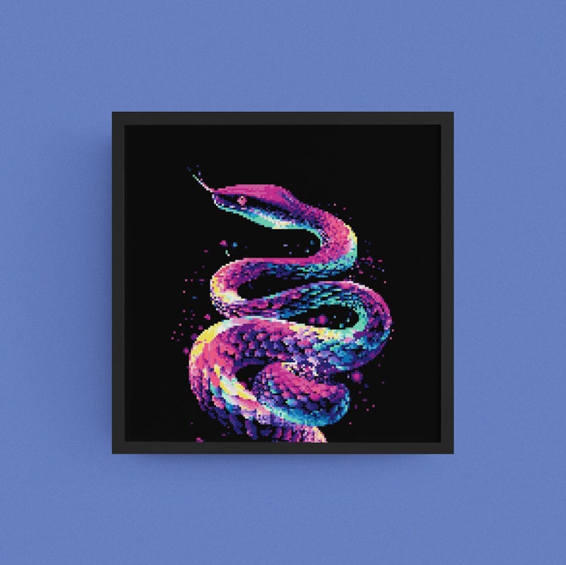 Enchanted Snake Cross Stitch Pattern: Groovy Magic Embroidery DIY ...