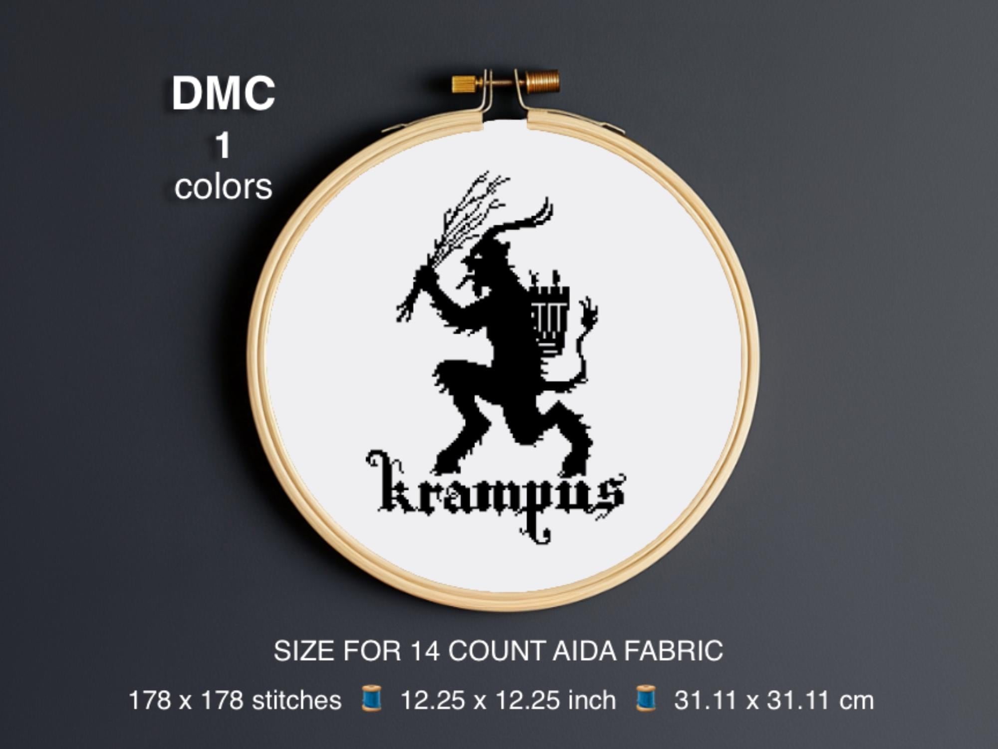 Krampus Cross Stitch Pattern: Christmas Holiday Embroidery DIY (digital ...