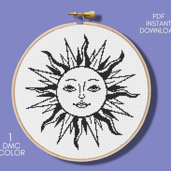 Sun Cross Stitch - Etsy