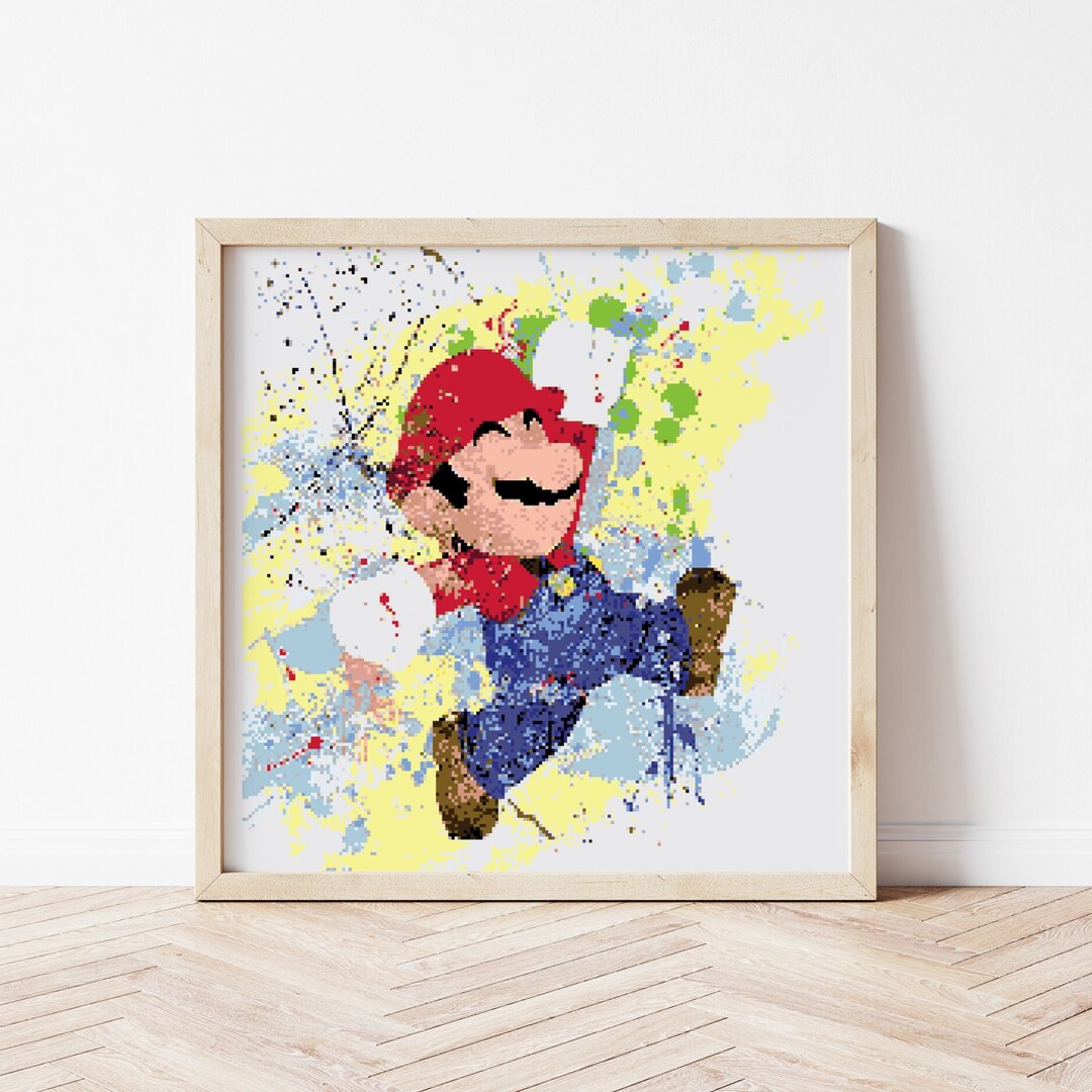 Super Mario Cross Stitch Pattern, Video Game Cross Stitch Chart, Gamer ...